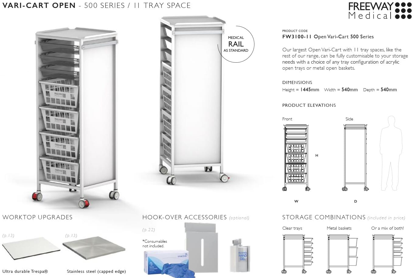 Open Vari Cart | Freeway Medical
