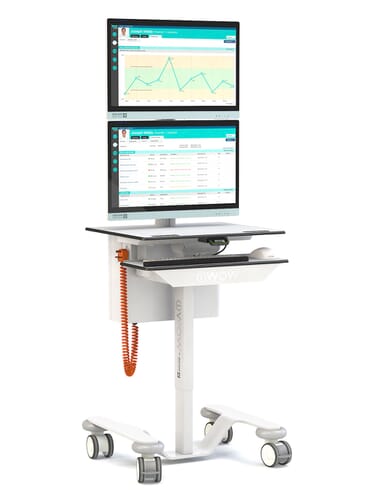 Landscape Dual Screen Clinical Workstation With Vertical Landscape
