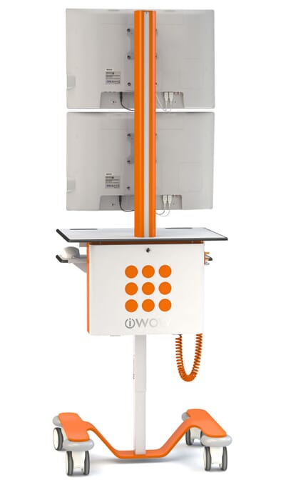 Landscape Dual Screen Clinical Workstation With Vertical Landscape